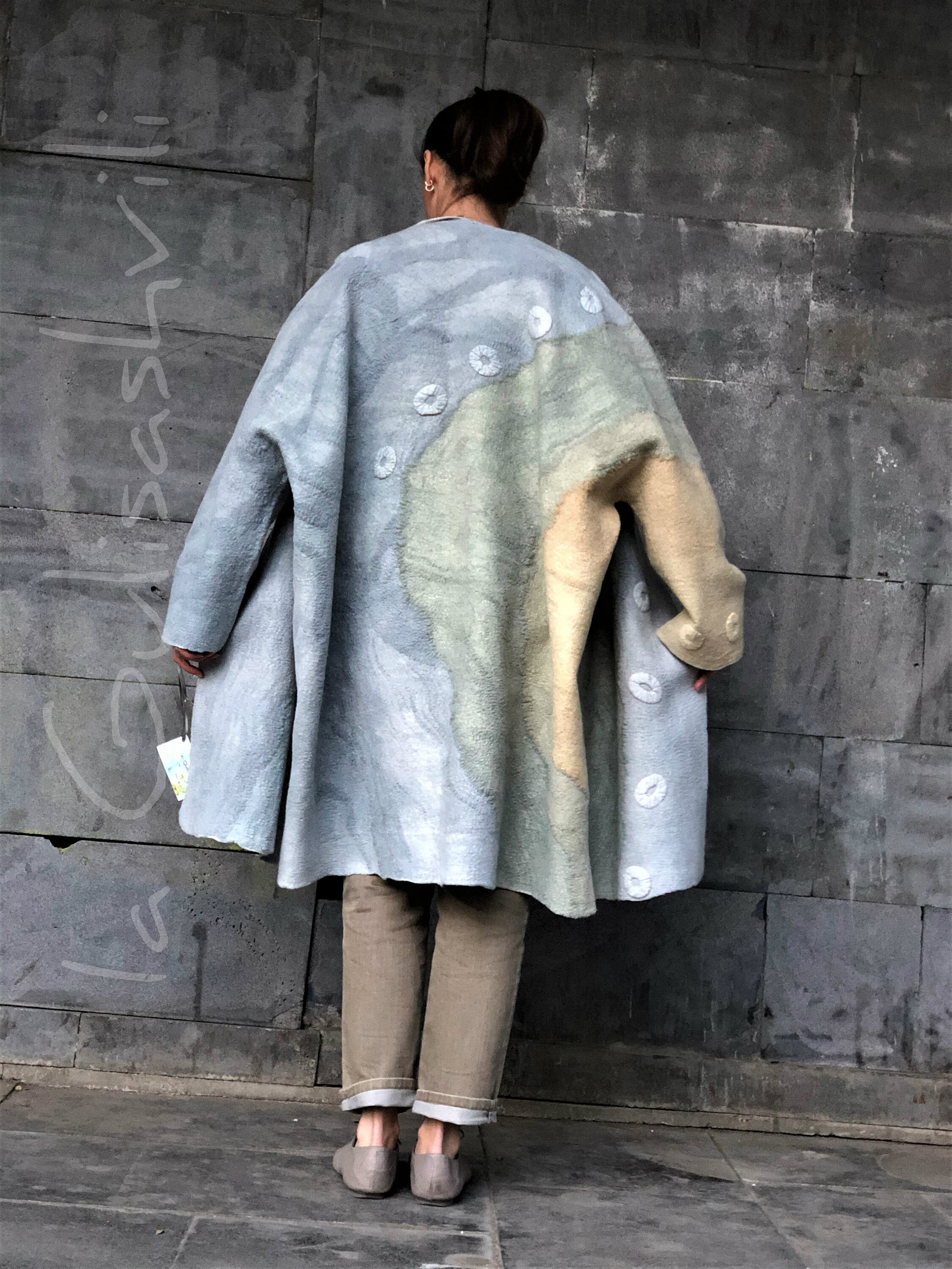 Women Oversized Coat Wearable Art Nuno Felted Jacket - Etsy