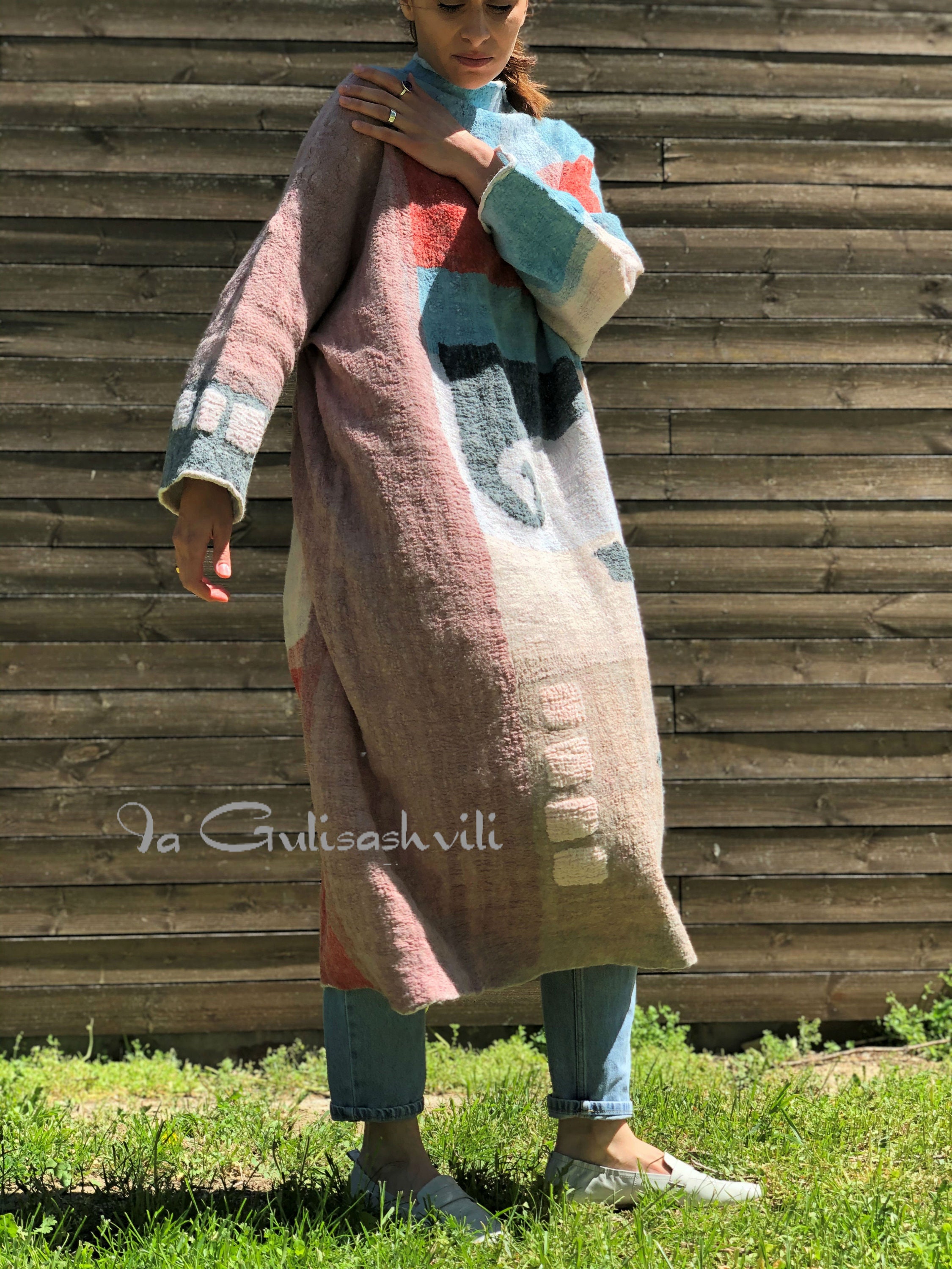Women Oversized Felted Dress Nuno Felt Dress Wearable Art - Etsy
