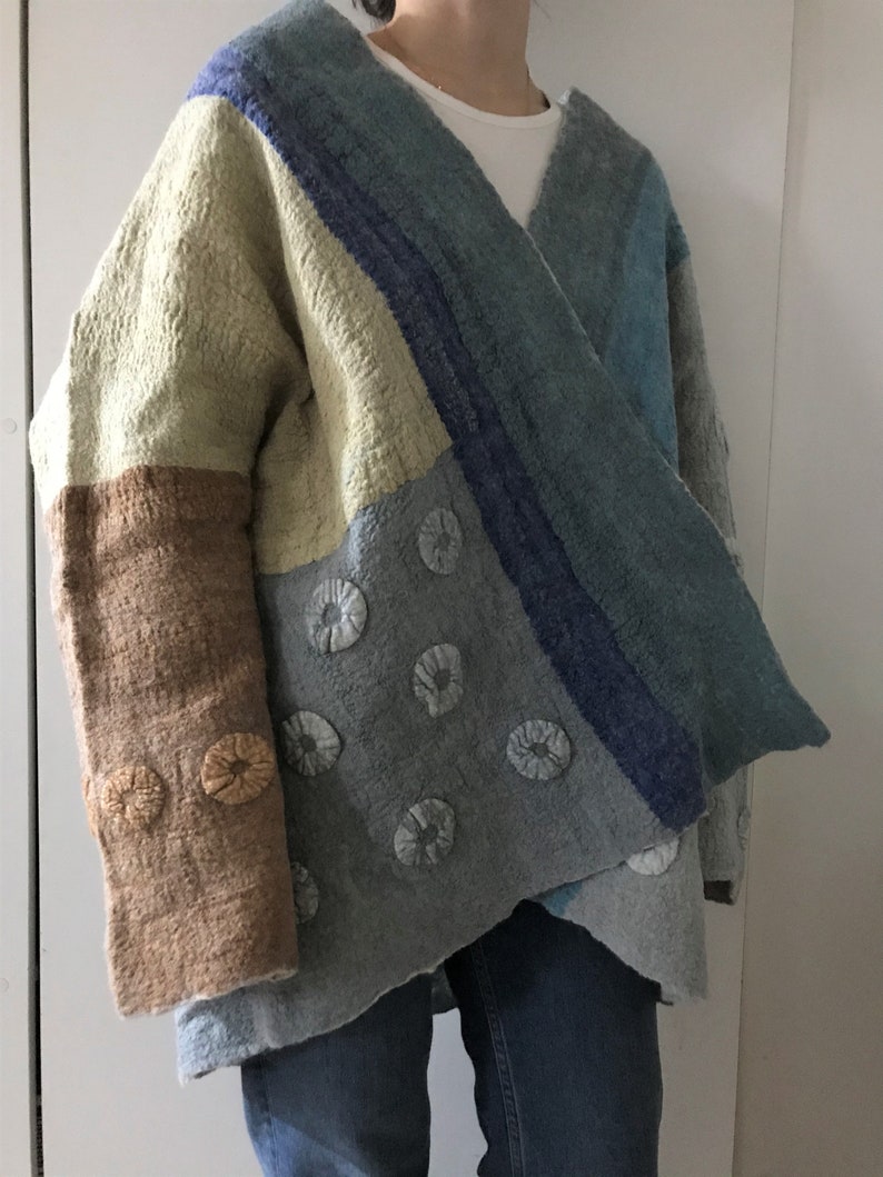 Women Oversized Hand Felted Jacket Nuno Felt Coat Wearable - Etsy