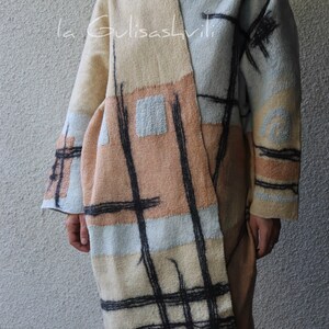 Women Oversized Nuno Felt Fall Coat. Wearable Art Bohemian Clothing ...