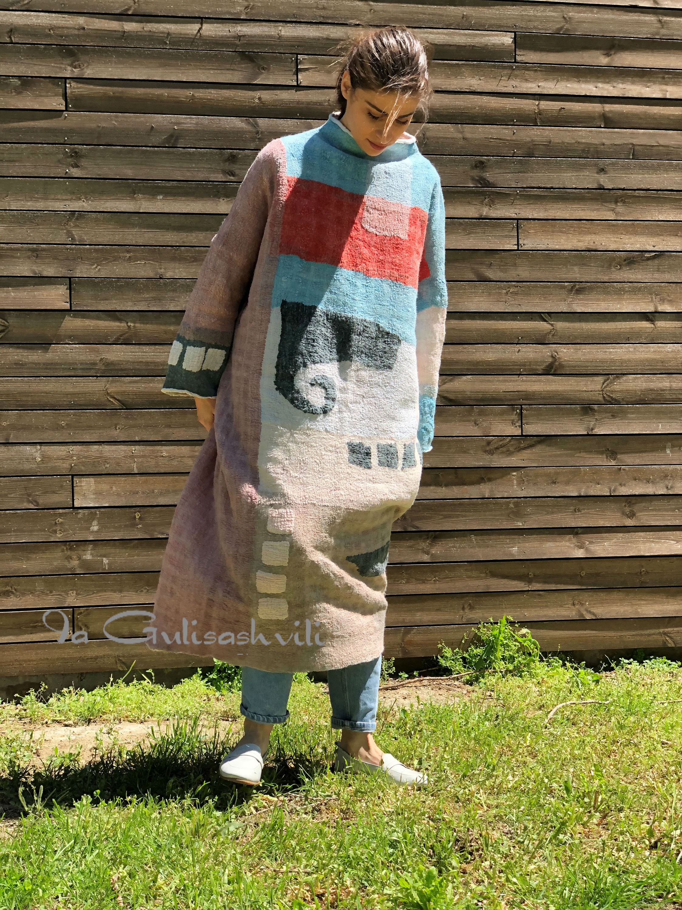 Women Oversized Felted Dress Nuno Felt Dress Wearable Art - Etsy
