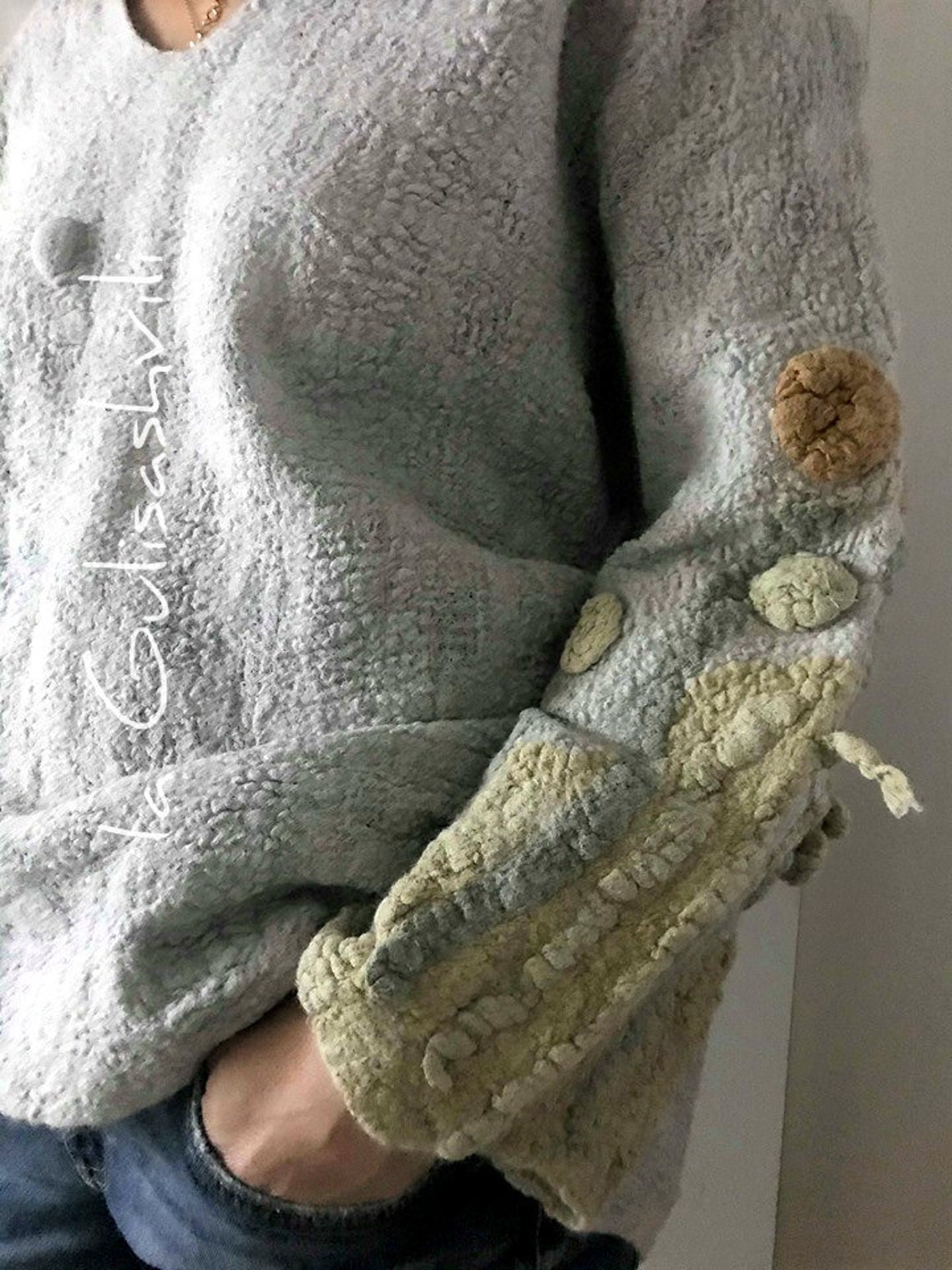 Felted Blouse, Felted Wool, Women Gray Nuno Felt Top, Wearable Art ...