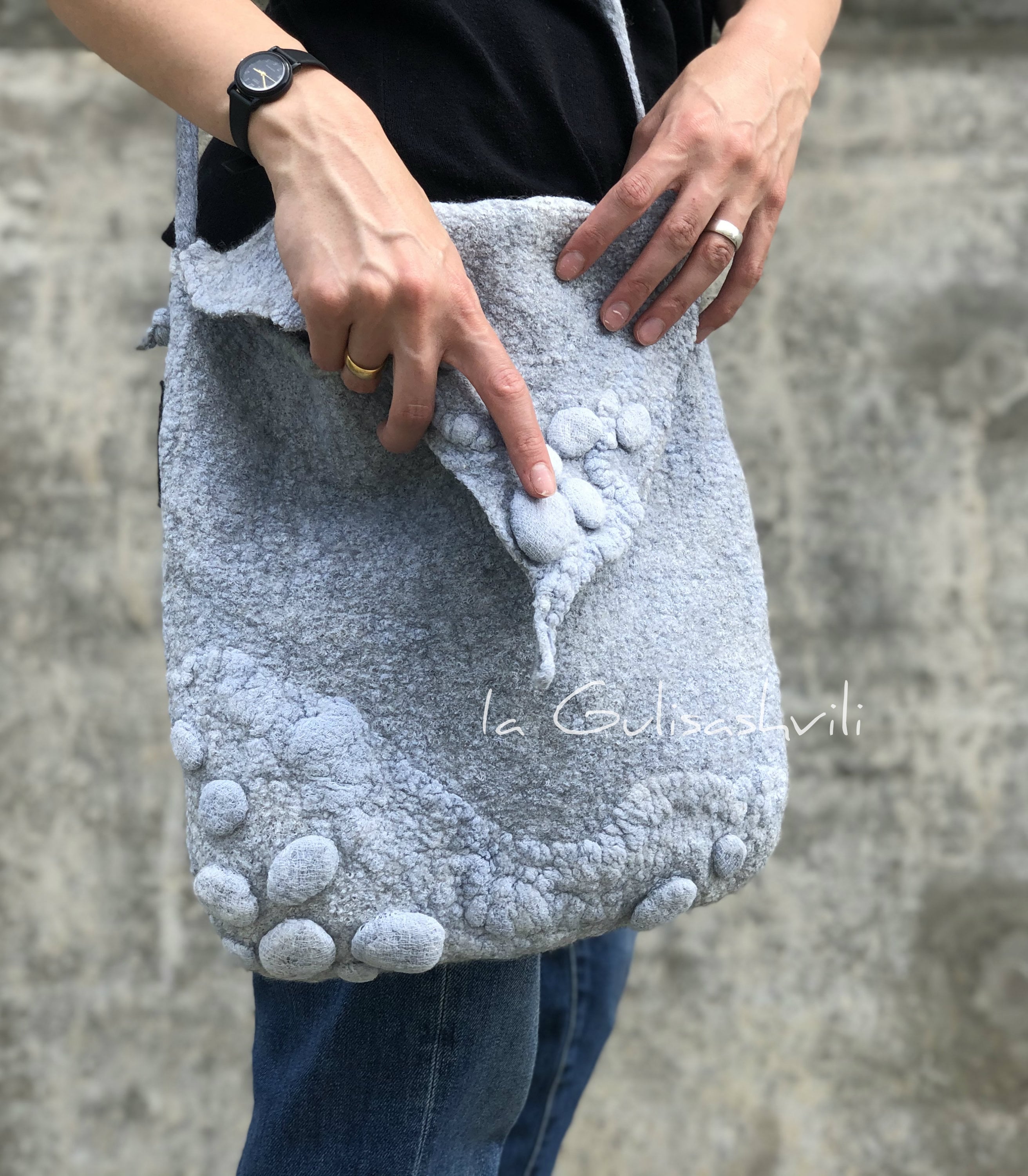 Blue Hand-felted Designer Bag. - Etsy