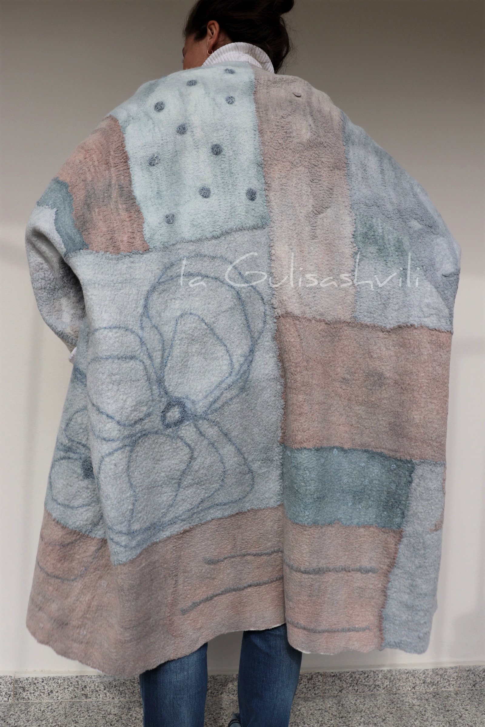 Felted Jacket Women Oversized Fall Coat Nuno Felt Coat - Etsy