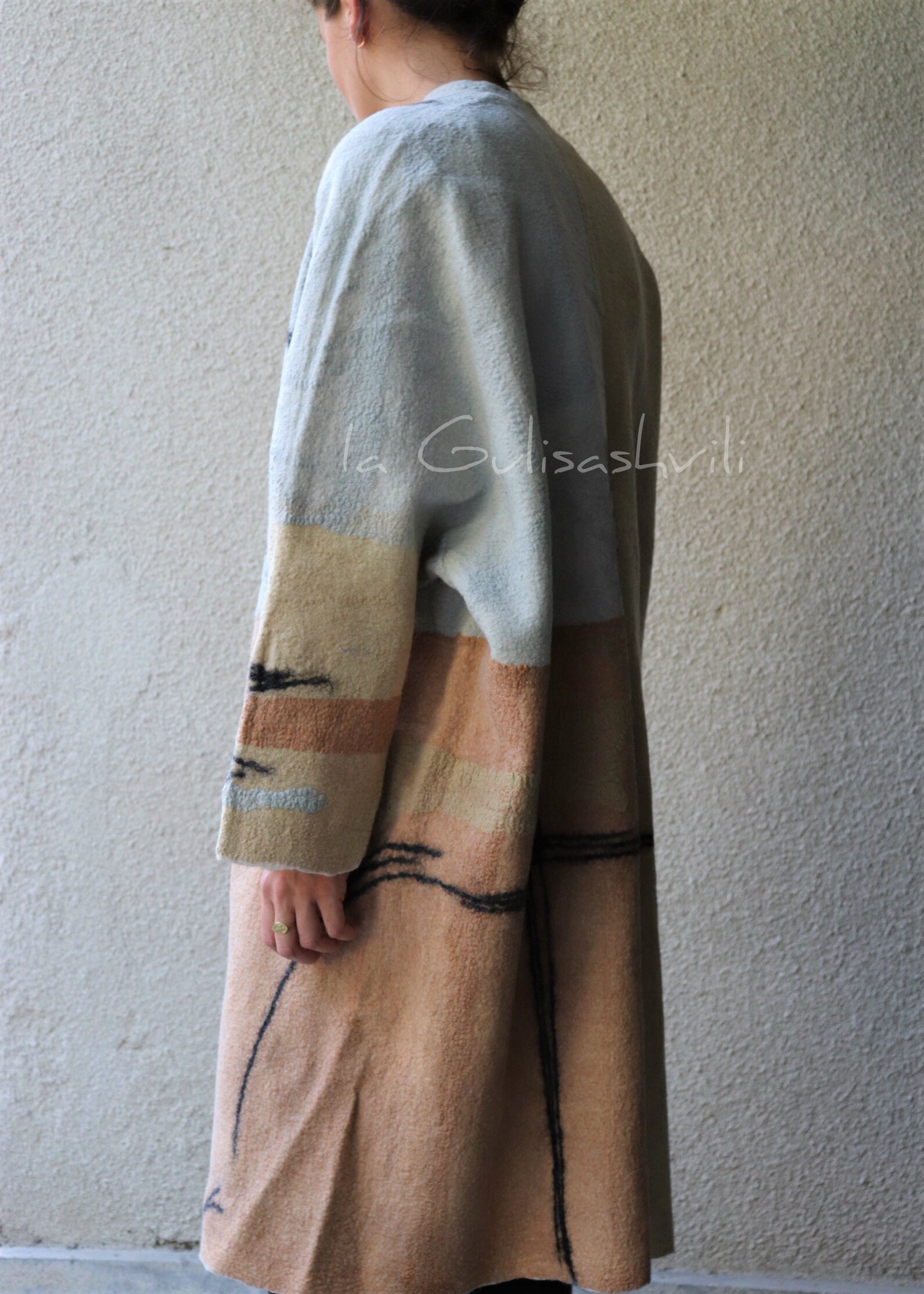 Women Oversized Nuno Felt Fall Coat. Wearable Art Bohemian Clothing ...