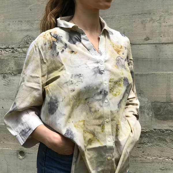 Plant-dyed Cotton Tunic Dress. Eco-print Sustainable Clothing - Etsy
