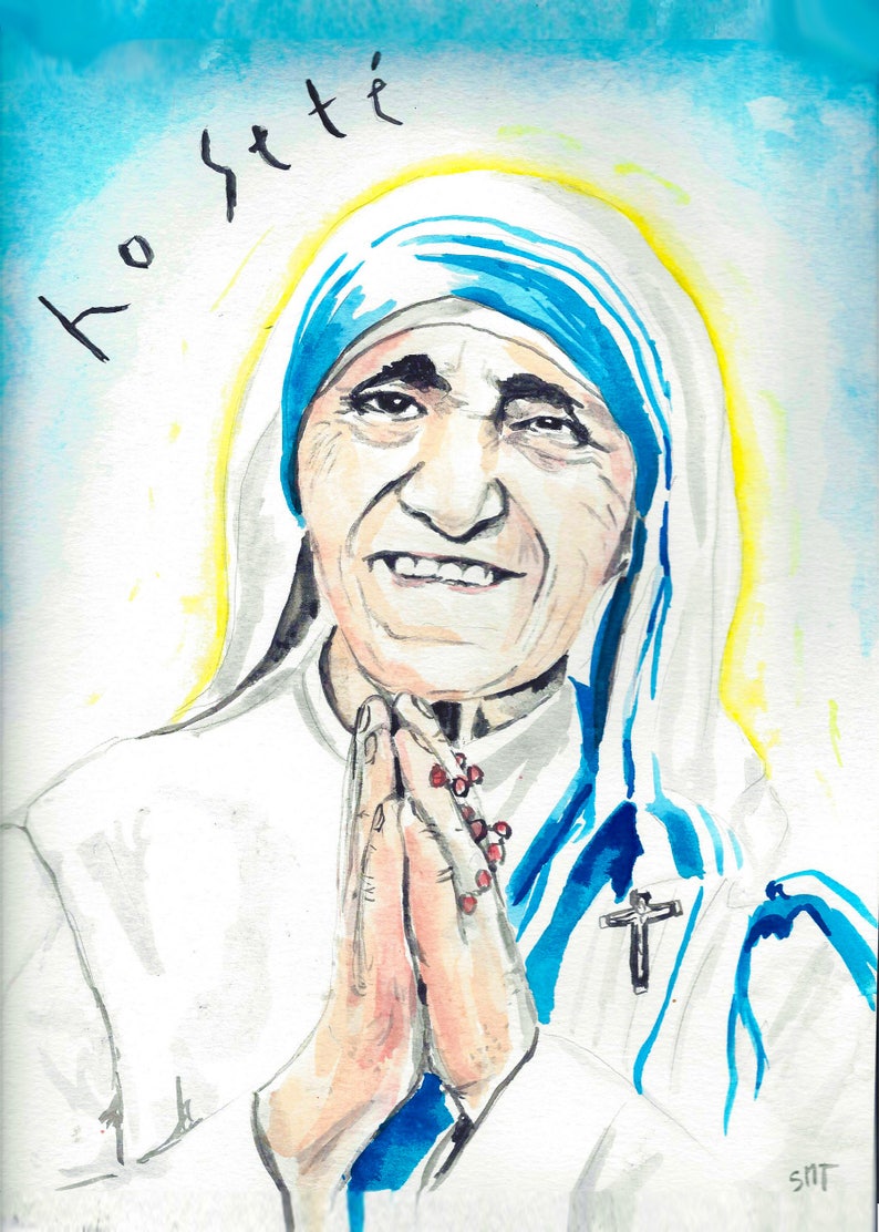 Saint Teresa of Calcutta Original Watercolor Print - Etsy