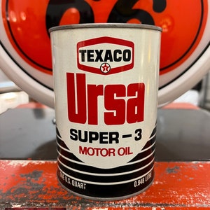 1970s TEXACO Ursa Super-3 Motor Oil Can 1 Qt. Gas & Oil - Etsy