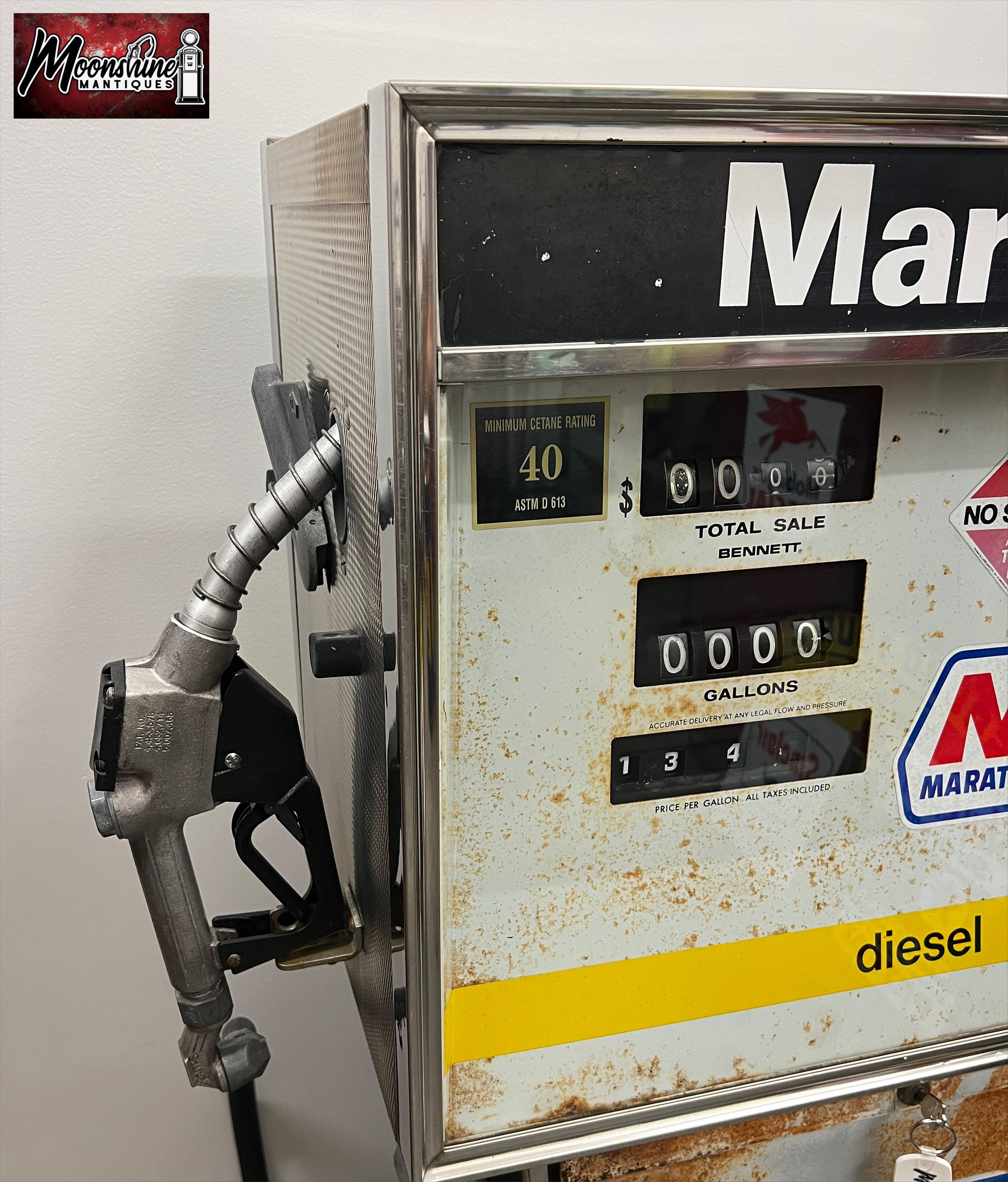 Rustoration 1960s MARATHON DIESEL Bennett Gas Pump Gas and Oil - Etsy