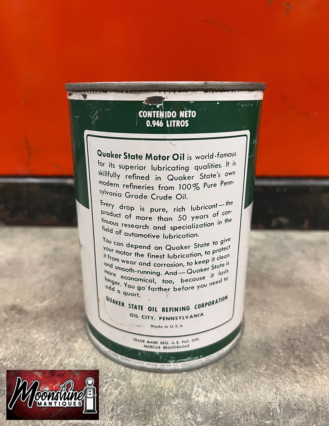 1960s QUAKER STATE Motor Oil Can 1 Qt. Gas & Oil - Etsy