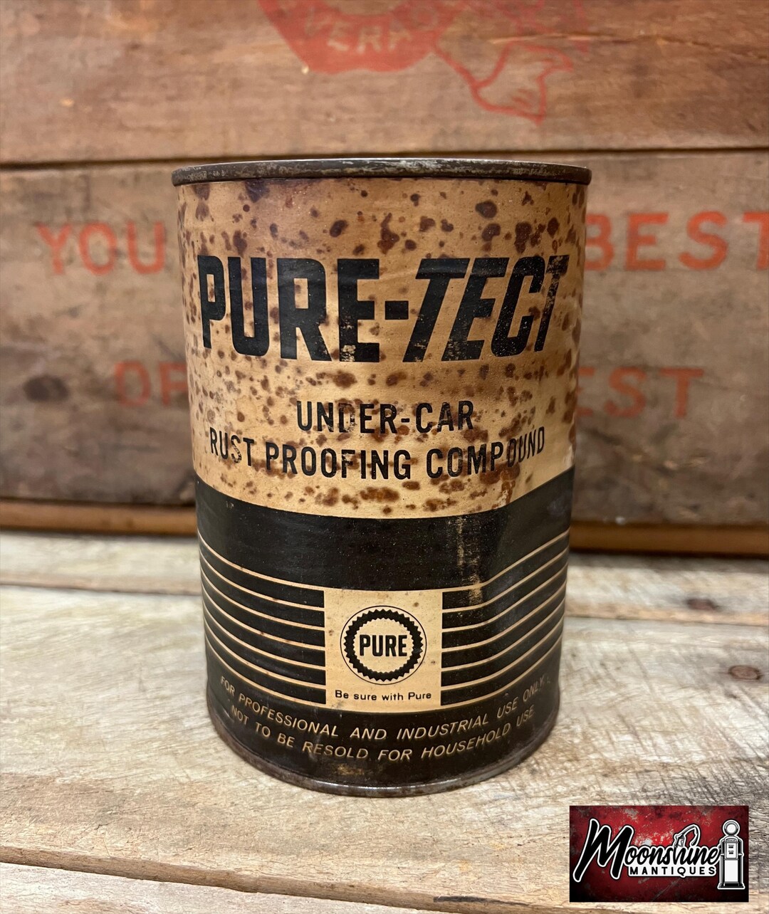 Full Vtg. PURE OIL COMPANY Car Rust Proofing Compound Can 1 Qt. - Gas ...