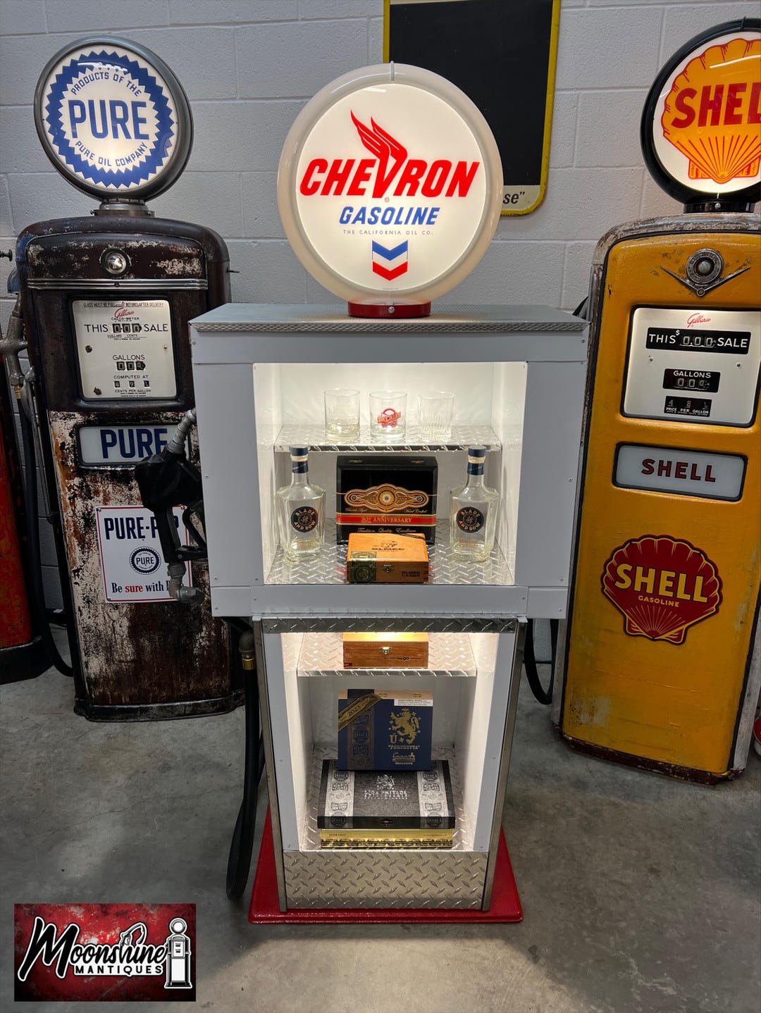 Custom 1960’s CHEVRON Bennett Gas Pump W/ Display Shelves - Etsy