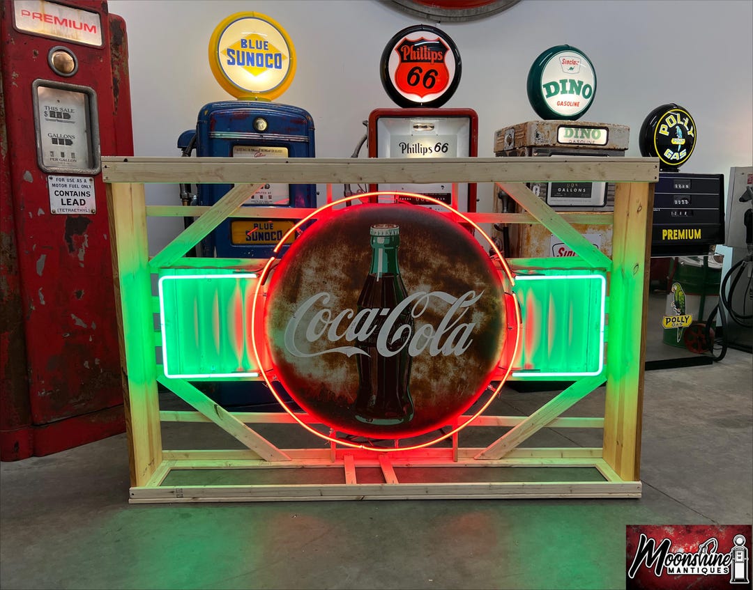 Vintage 1950s COCA COLA Coke Button Neon Sign Mancave / Restaurant ...