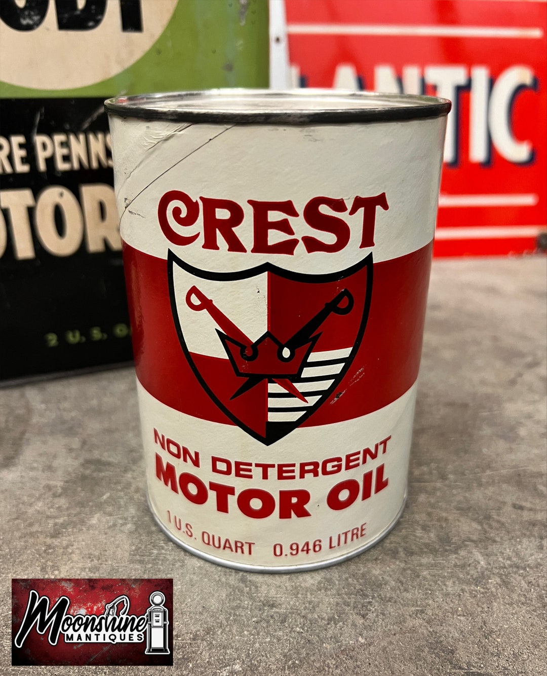 1970's CREST Motor Oil Can 1 Qt. Gas & Oil - Etsy