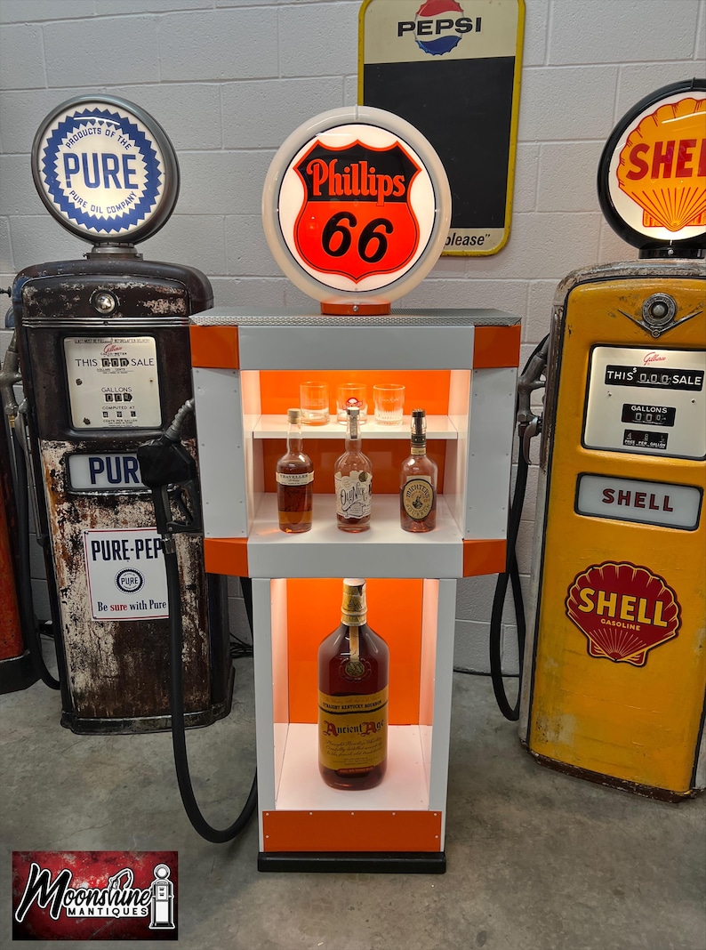 Custom 1960s PHILLIPS 66 Tokheim Gas Pump W/ Display Shelves - Etsy