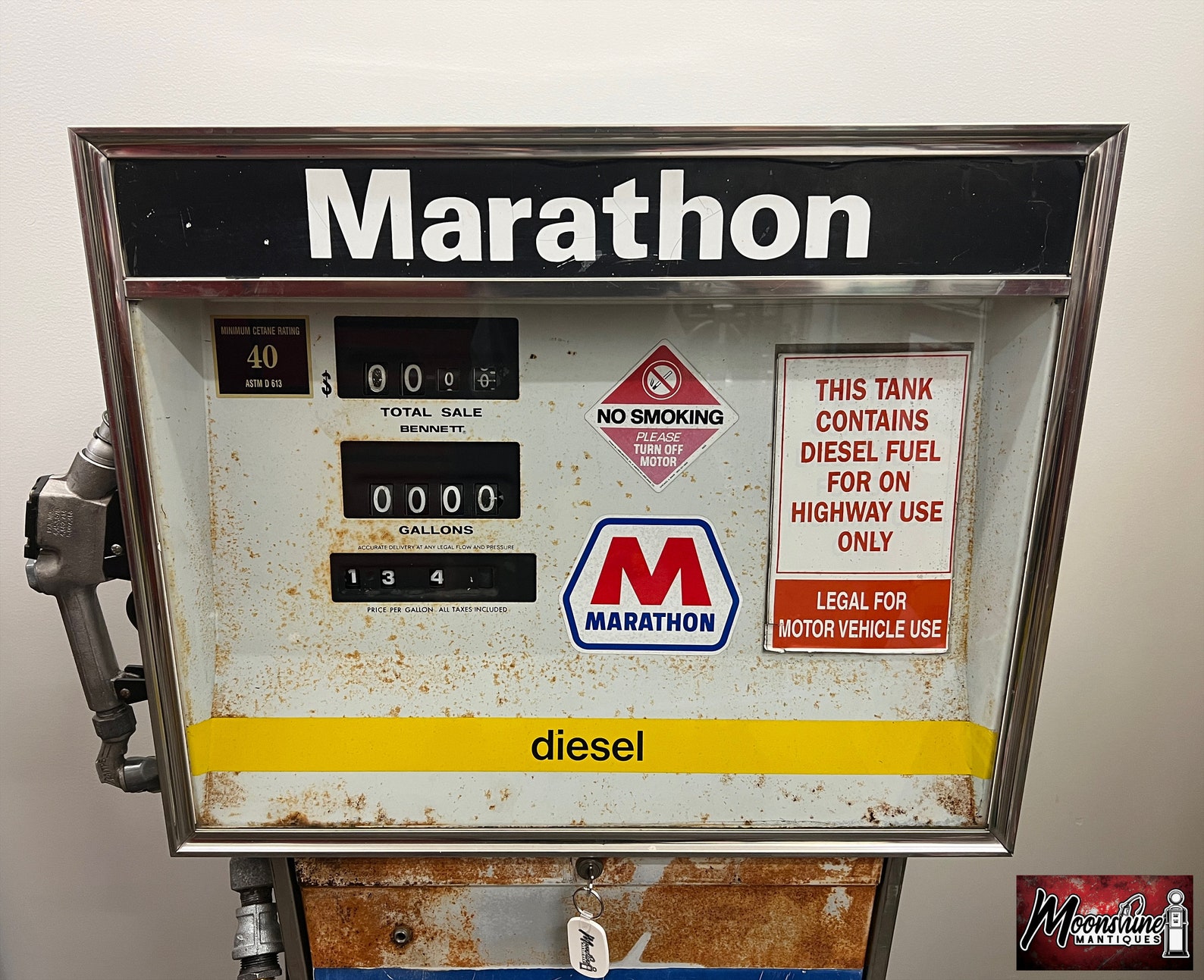 Rustoration 1960s MARATHON DIESEL Bennett Gas Pump Gas and Oil - Etsy