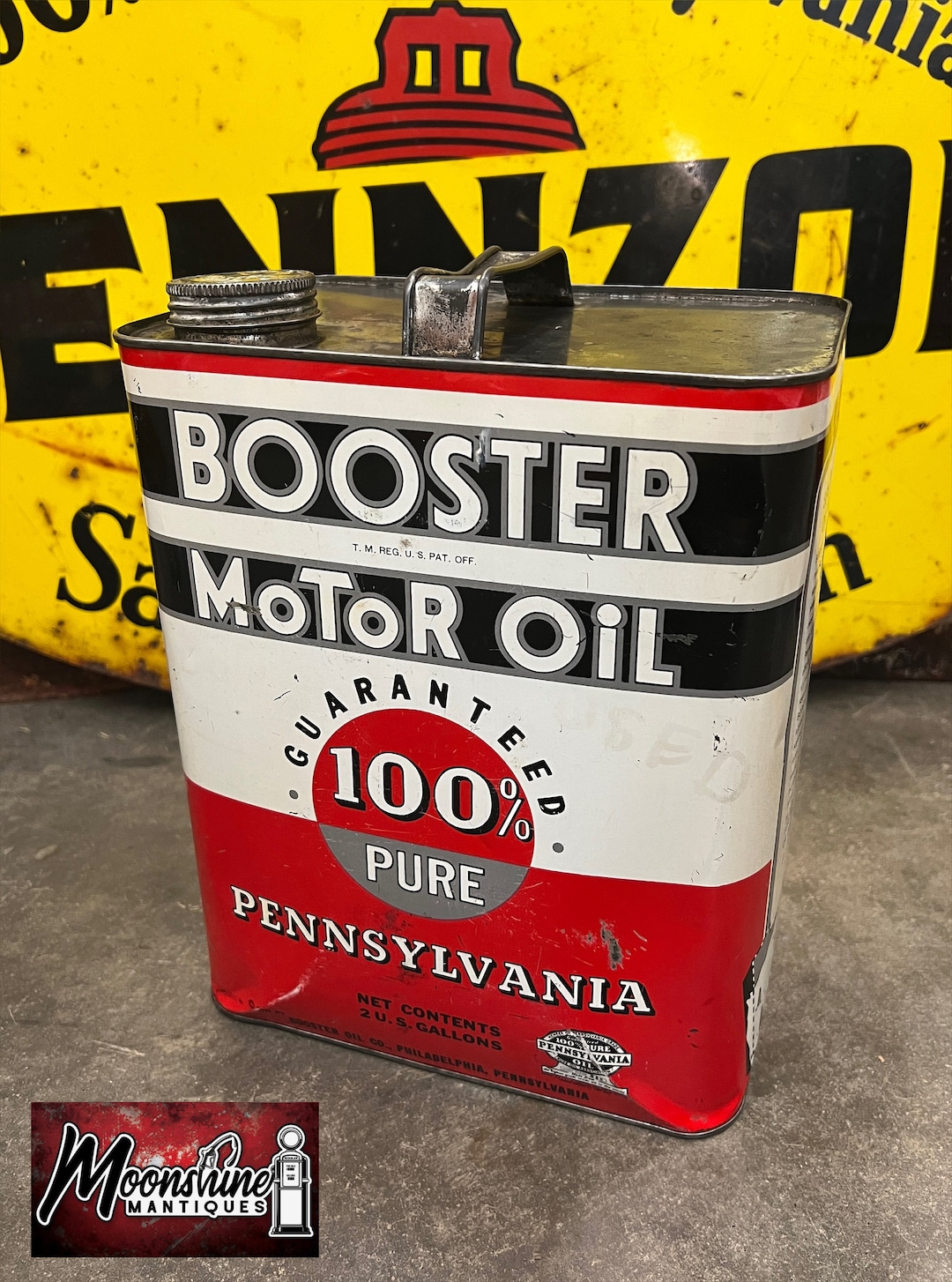 1930's BOOSTER Motor Oil Can 2 Gallon Gas & Oil - Etsy