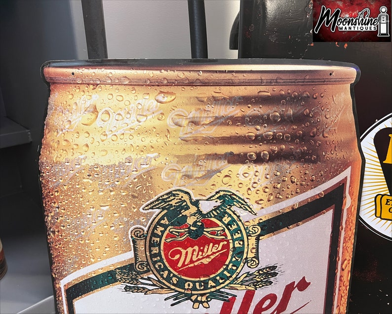 Vtg. MILLER HIGH LIFE Beer Can Bar Sign 17 X 32 - Etsy