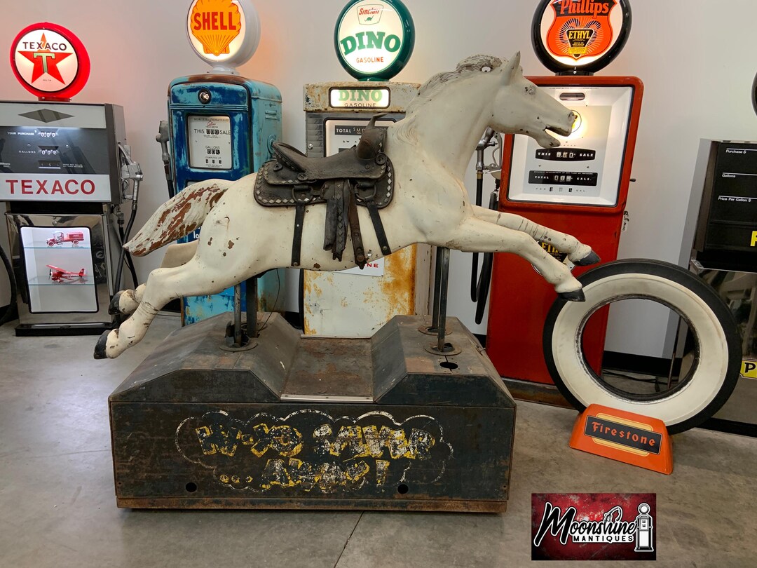 RARE 1950s Merita Bread LONE RANGER Coin Op Kiddie Horse Ride Hy-yo ...