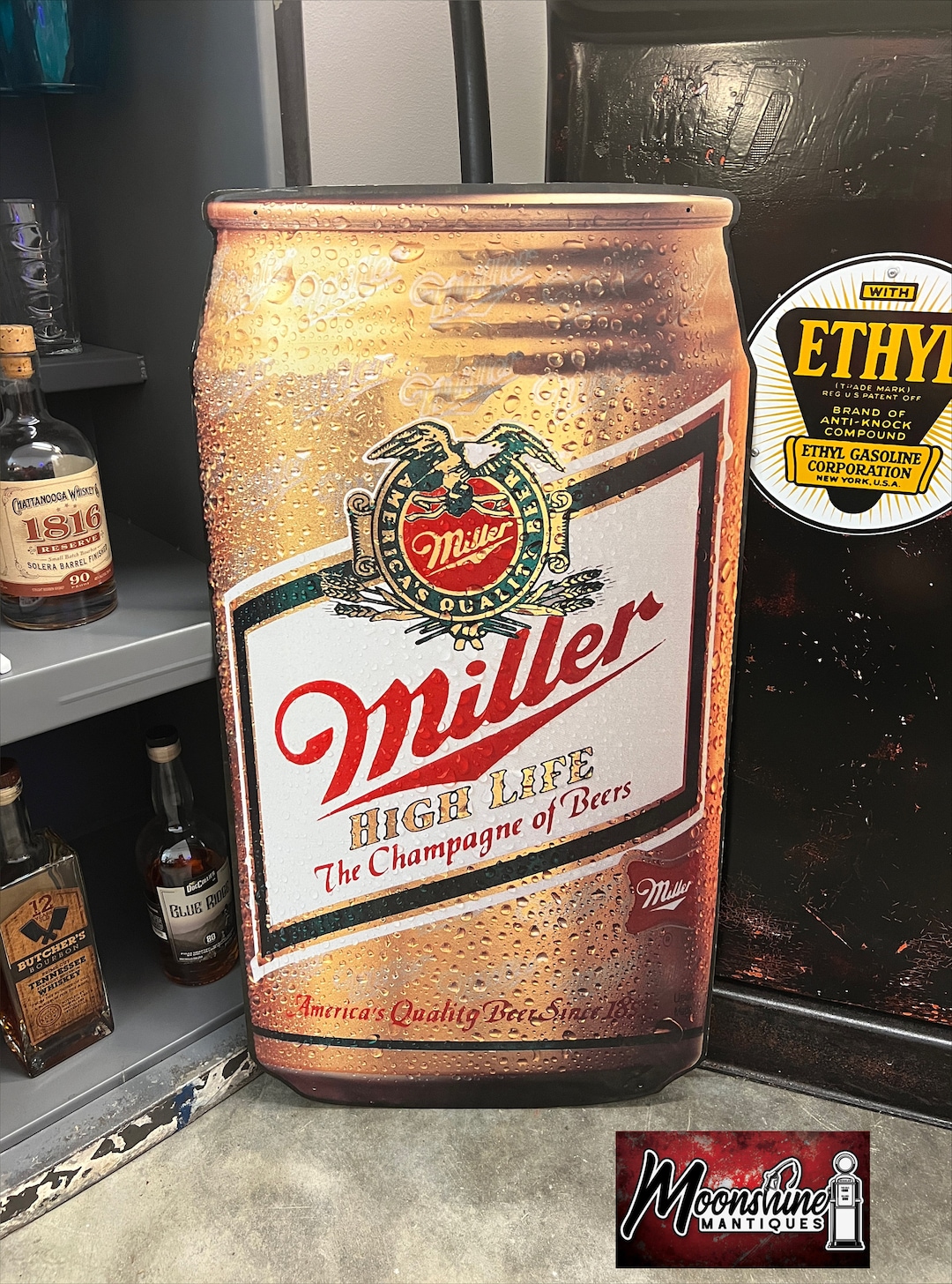 Vtg. MILLER HIGH LIFE Beer Can Bar Sign 17 X 32 - Etsy