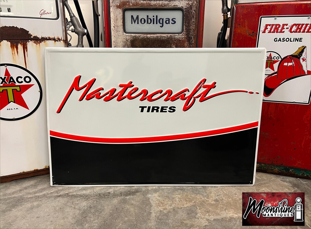 NOS Vtg. MASTERCRAFT TIRES Sign Gas & Oil - Etsy