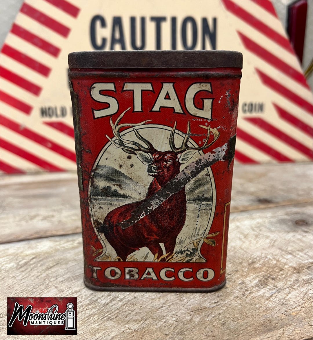 Vintage STAG Tobacco Tin - Etsy