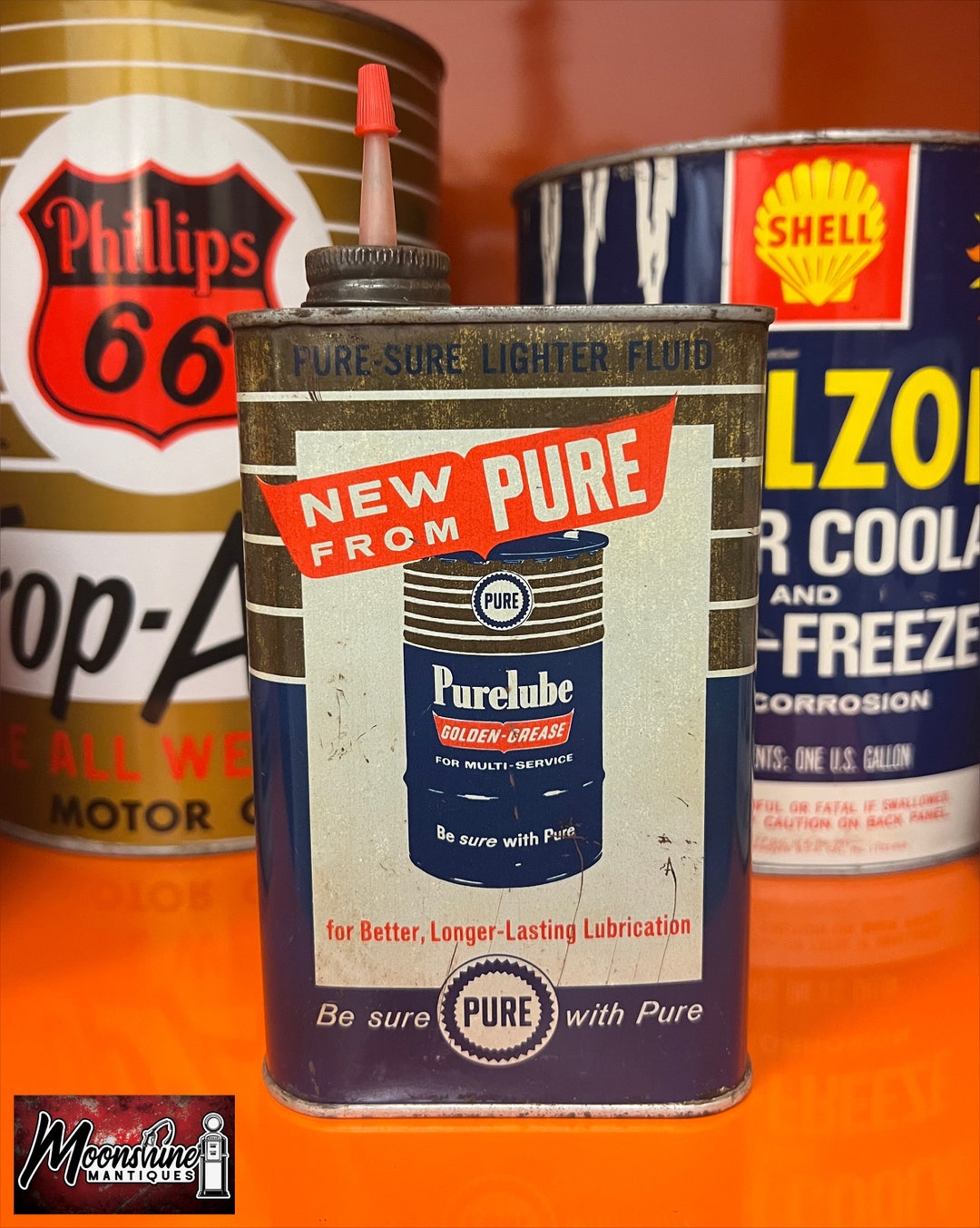 1950s PURE SURE Lighter Fluid Can Gas & Oil - Etsy