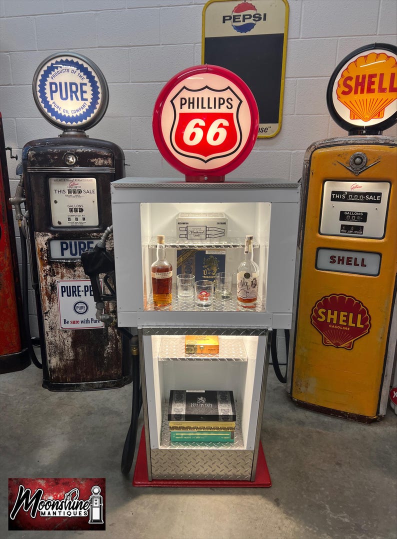 Custom 1960s PHILLIPS 66 Bennett Gas Pump W/ Display Shelves - Etsy