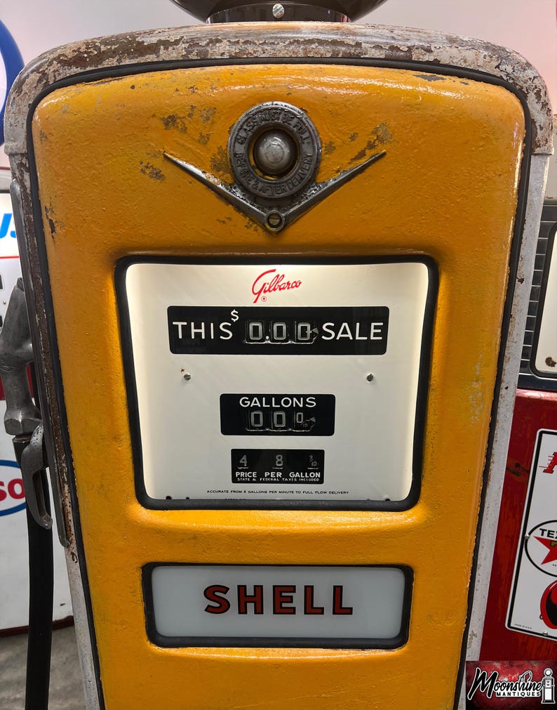 1950s SHELL GASOLINE Gilbarco Gas Pump Rustoration - Etsy