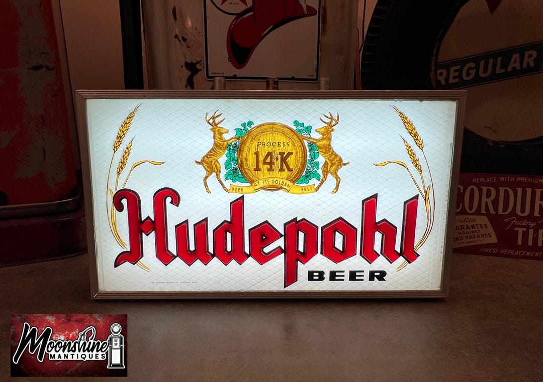 Vtg. HUDEPOHL BEER Lighted Bar Sign - Etsy