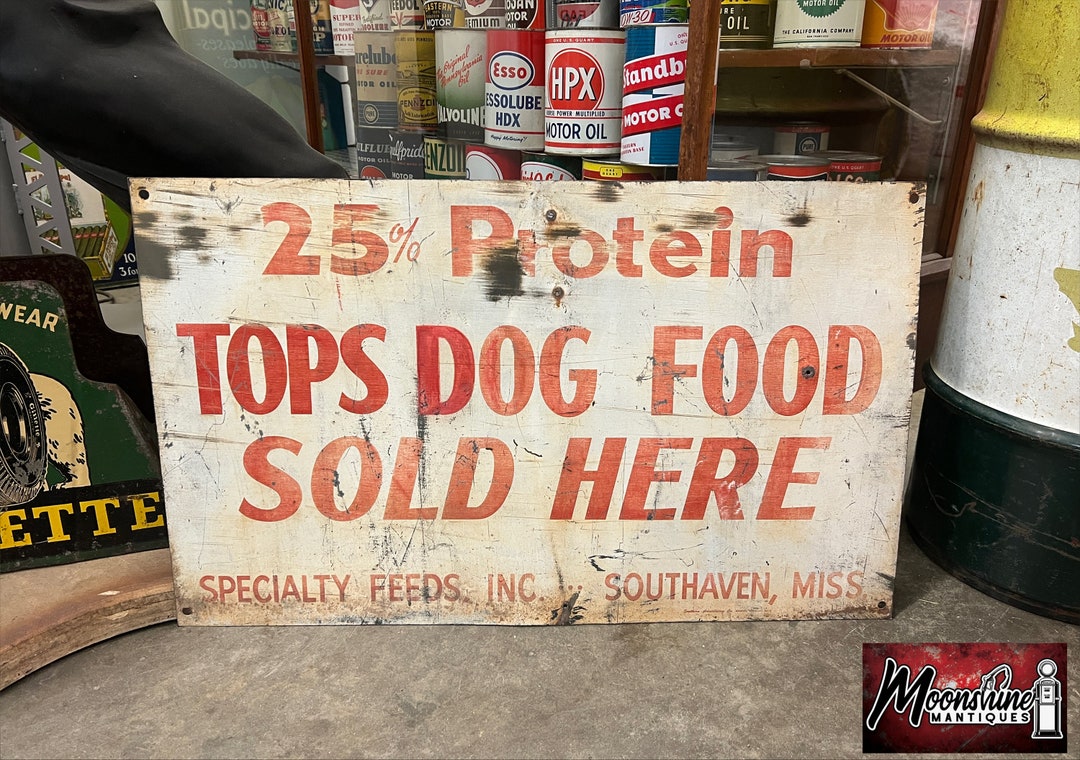 Vtg TOPS DOG FOOD Feed Store Sign - Etsy