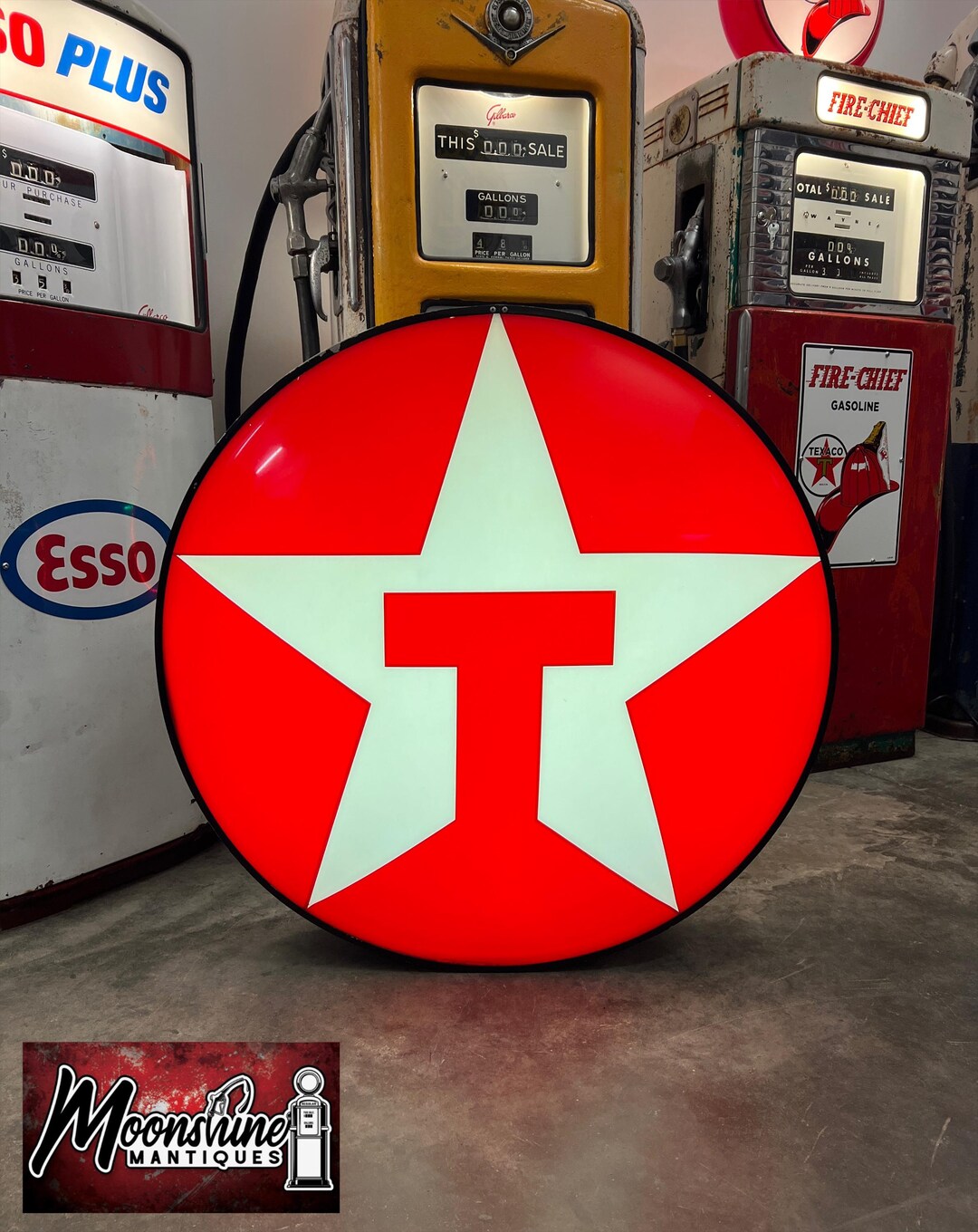 Vtg. TEXACO GASOLINE Light up Service Station Sign Gas & Oil - Etsy