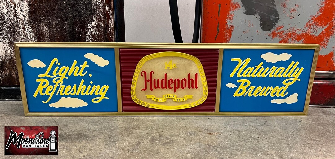 RARE - Vtg. 1960's HUDEPOHL BEER Lighted Bar Sign - Etsy