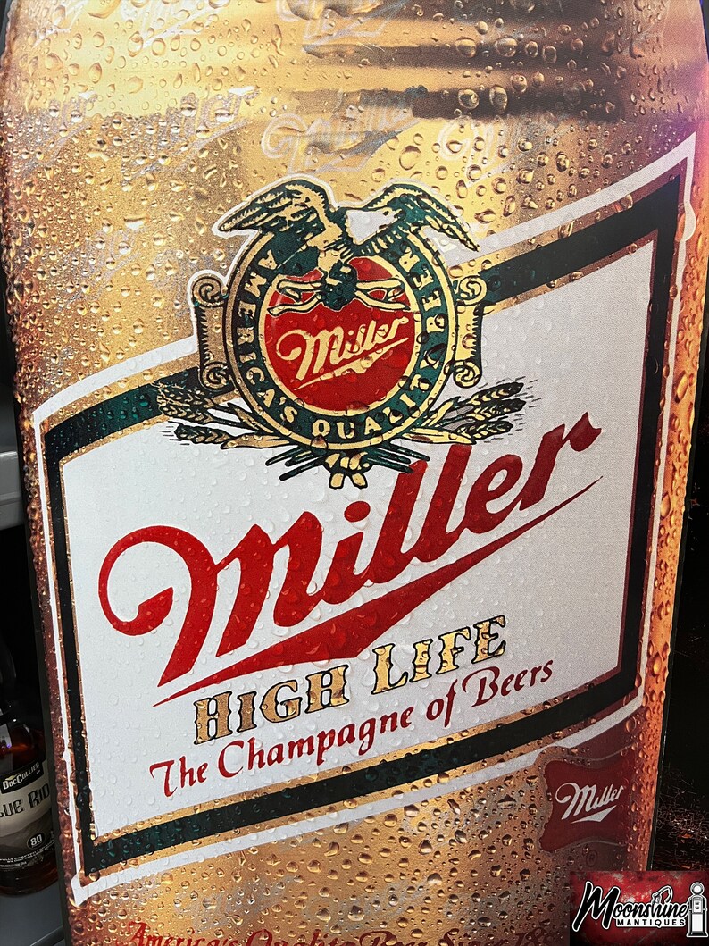 Vtg. MILLER HIGH LIFE Beer Can Bar Sign 17 X 32 - Etsy