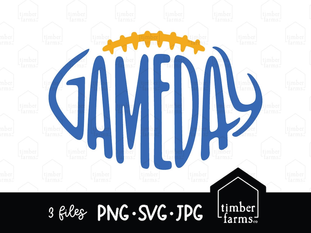 Game Day Blue and Gold Football Digital Download Football Art Game Day ...