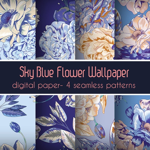 Vintage Blue Hummingbirds Digital Paper Seamless Hummingbird | Etsy