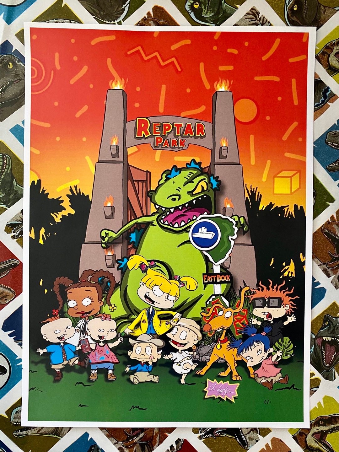 Jurassic Park Rugrats Parody Print - Funny Cross Over Artwork - Etsy