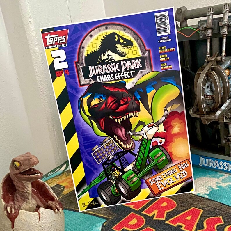 Jurassic Park Chaos Effect Comic Book Art Prints Set of 4 Based on the ...