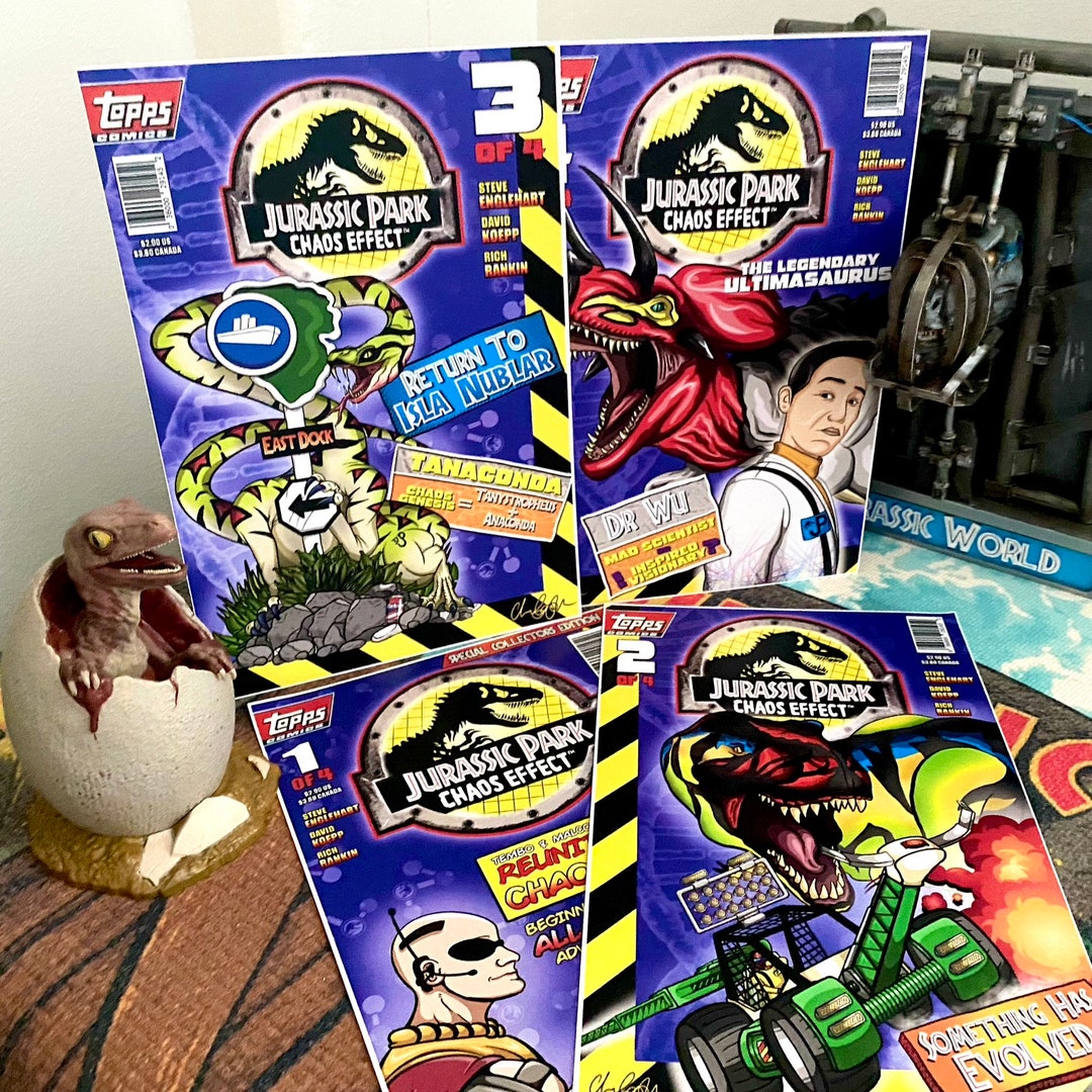 Jurassic Park Chaos Effect Comic Book Art Prints - Set of 4 - Based on ...