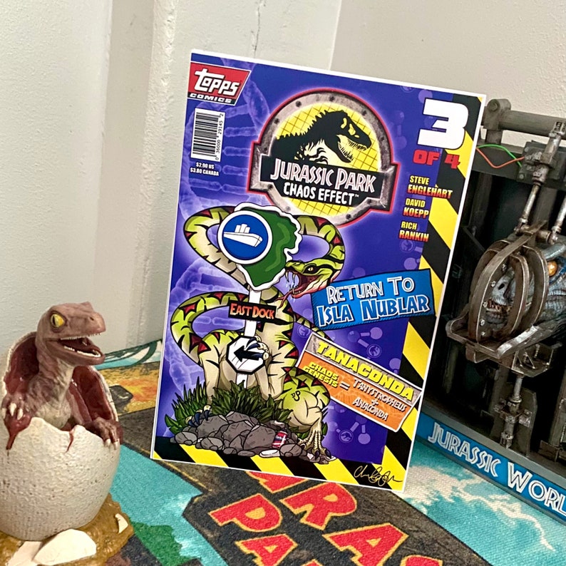 Jurassic Park Chaos Effect Comic Book Art Prints Set of 4 Based on the ...
