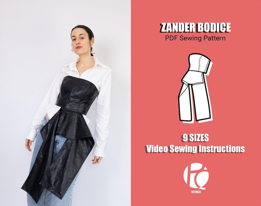 Fitted Bodice Sewing Pattern. Trendy Bustier Pattern for Women | Corset ...
