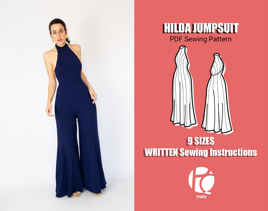 Elegant Panelled Jumpsuit Sewing Pattern | Wedding Overall Pattern for ...