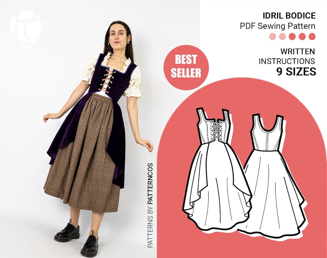 Corset Sewing Pattern | Renaissance Stay Bodice Pattern to Be a Witch ...