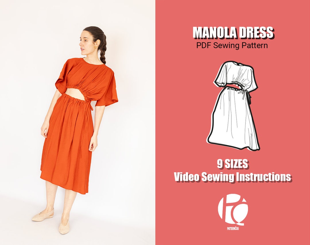 Midi Dress Sewing Pattern | Lace up Summer Dress Pattern | Cozy ...