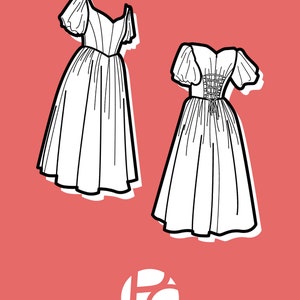 Elegant Midi Dress Sewing Pattern | Couture Dress Pattern for Women ...