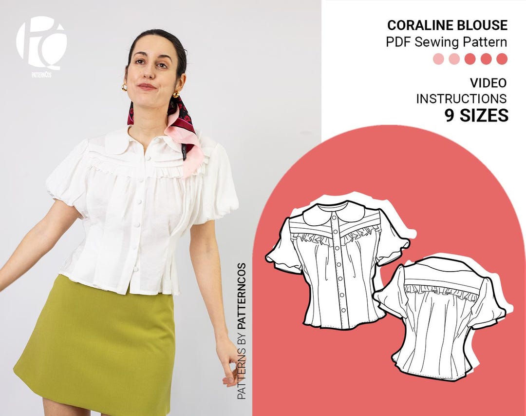 Romantic Blouse Sewing Pattern | Cute Victorian Inspired Shirt Pattern ...