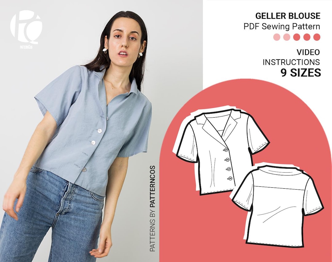 Cozy Blouse Sewing Pattern | Lapel Collar Shirt Pattern for Women ...