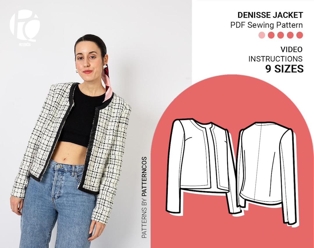 Tweed Couture Jacket Sewing Pattern | Elegant Jacket Design | Tailored ...