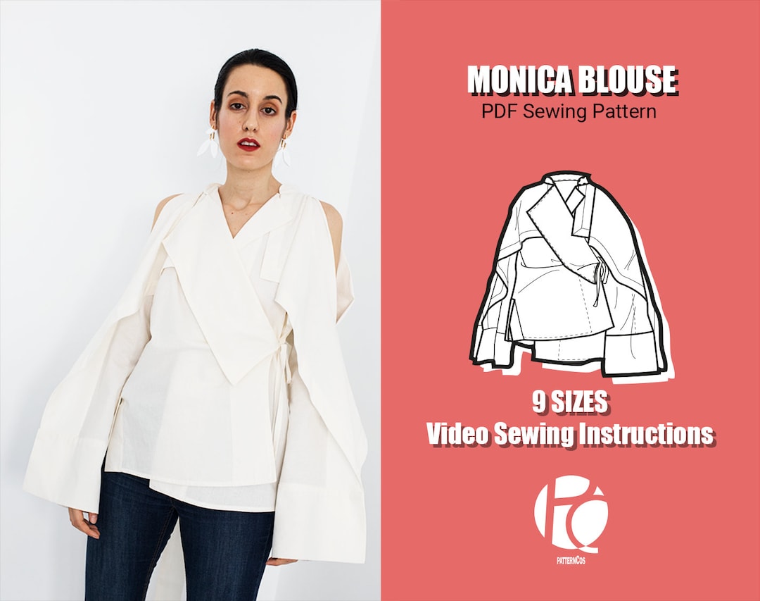 Japanese Style Blouse Sewing Pattern | Kimono Inspired Shirt Pattern ...