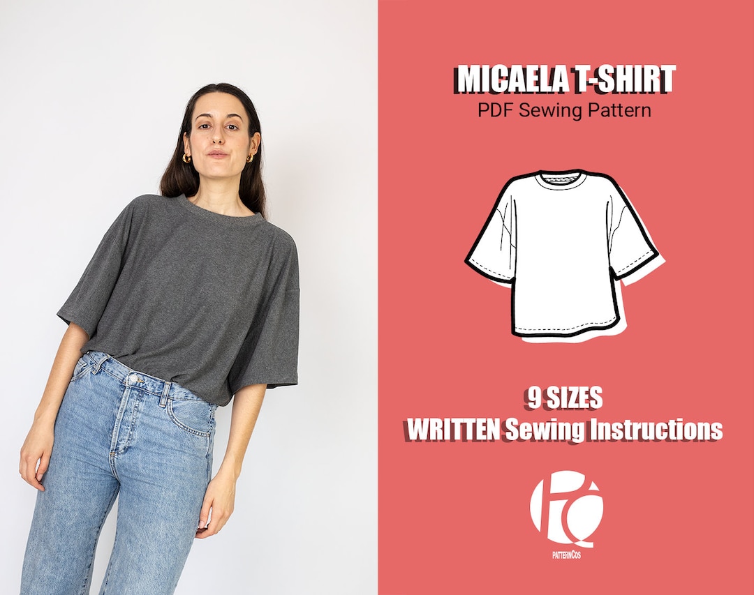 Basic T-shirt Sewing Pattern | Easy Sport Top Pattern | Oversized ...
